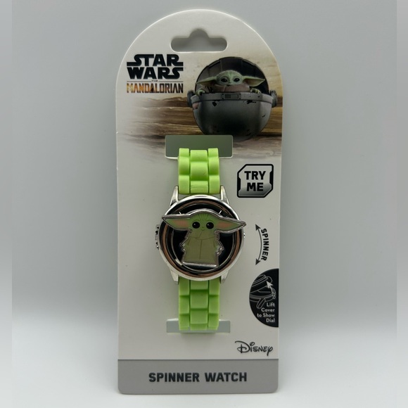 Disney | Accessories | Disney Star Wars Mandalorian Green Spinner Watch ...